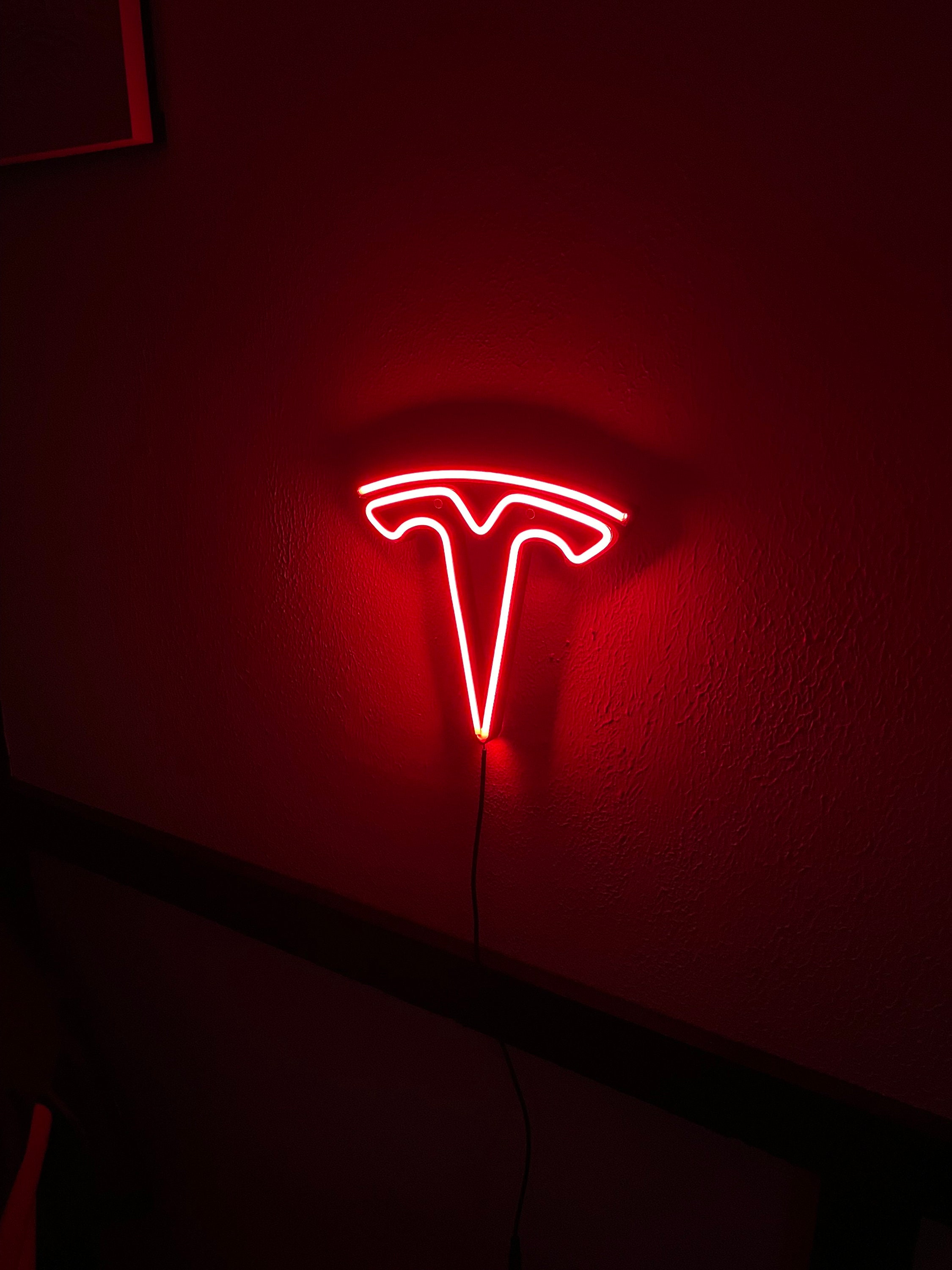 3D Printed Tesla Neon Sign Tesla Motors Logo Wall Art LED - Etsy