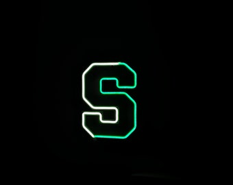 3D Printed Michigan State Neon Sign MSU Wall Art LED Light With Switch ...