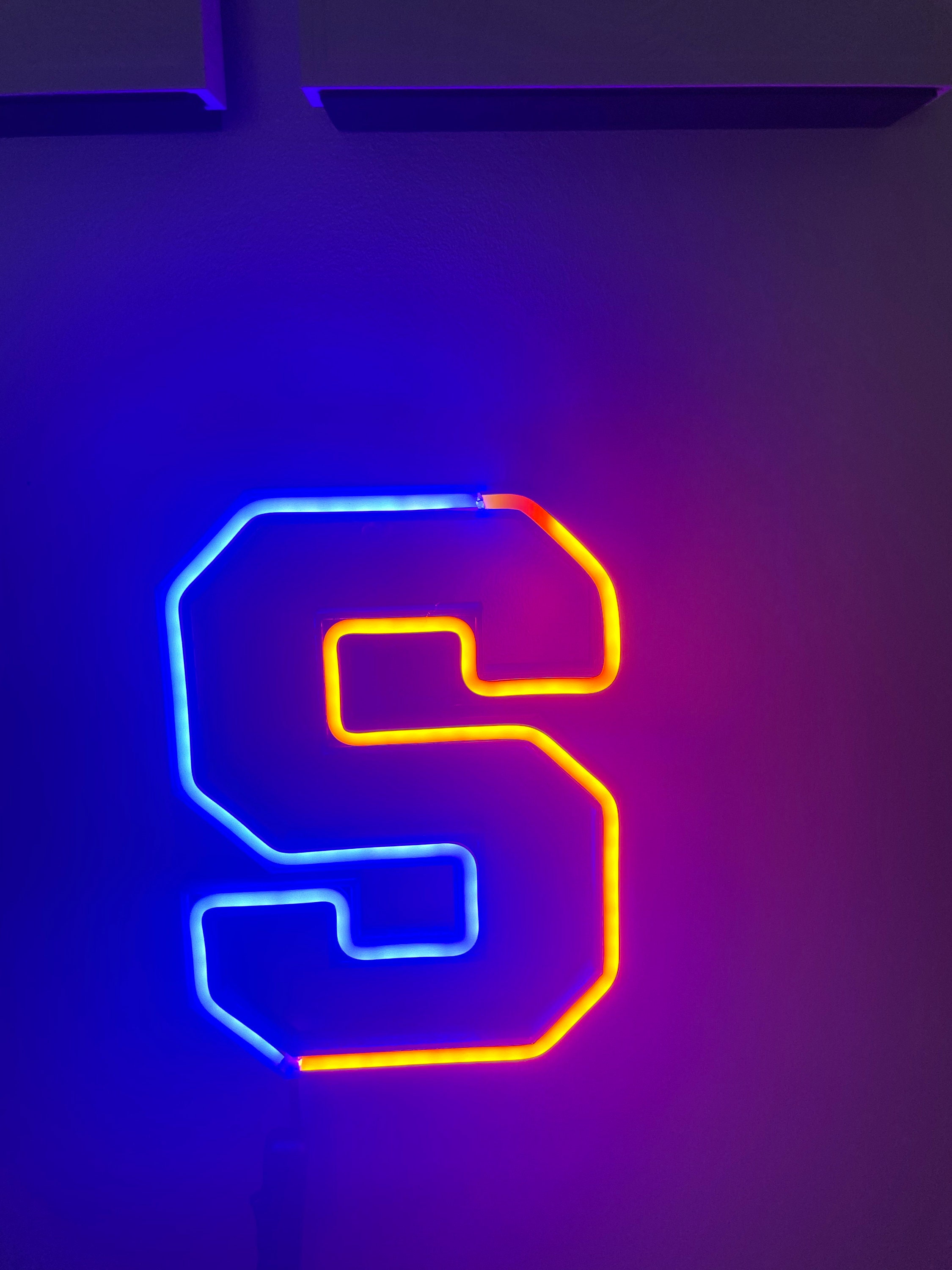 3D Printed Syracuse Neon Sign, Dual Colors Orange and Blue Syracuse ...