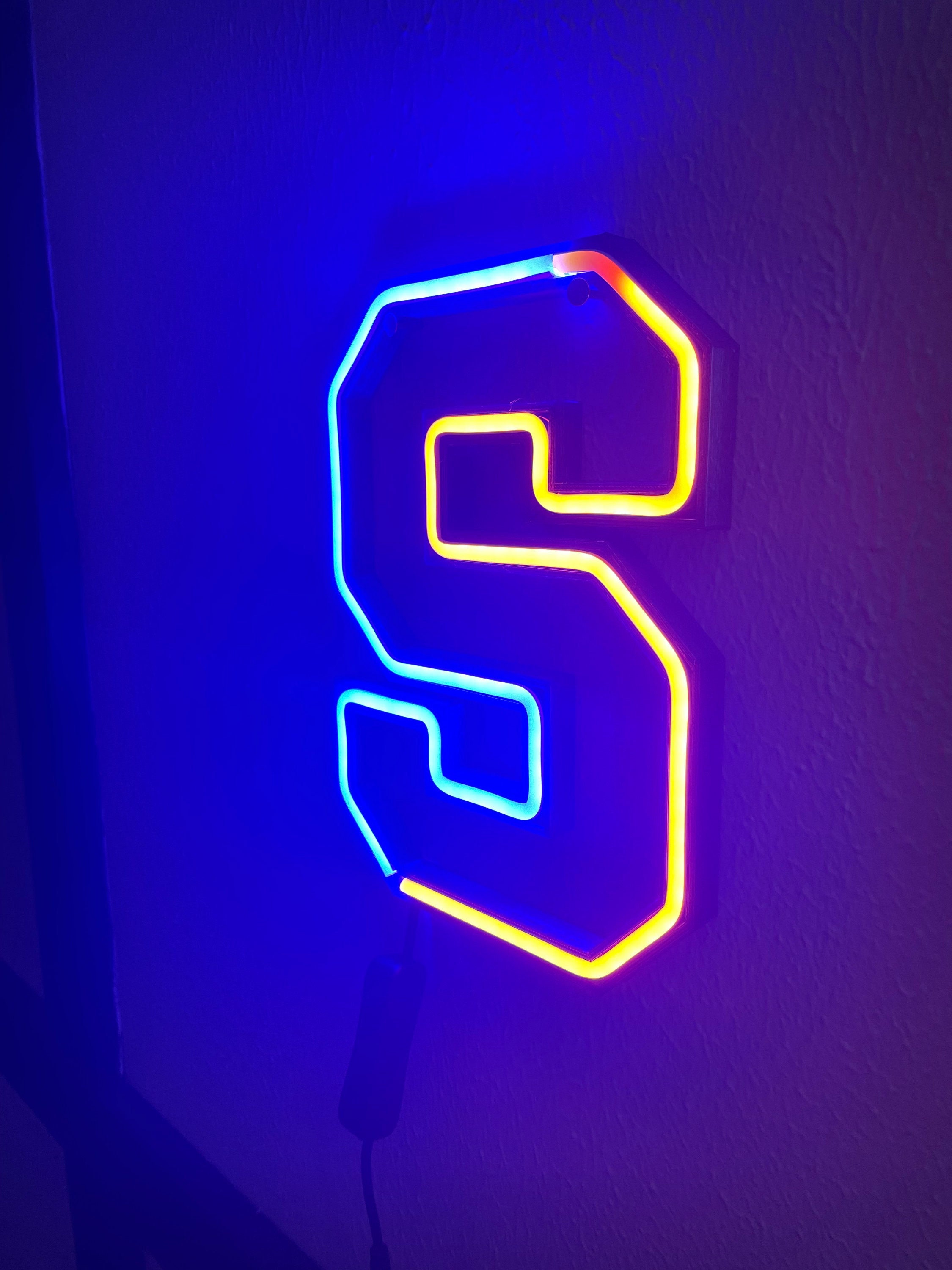 3D Printed Syracuse Neon Sign, Dual Colors Orange and Blue Syracuse ...