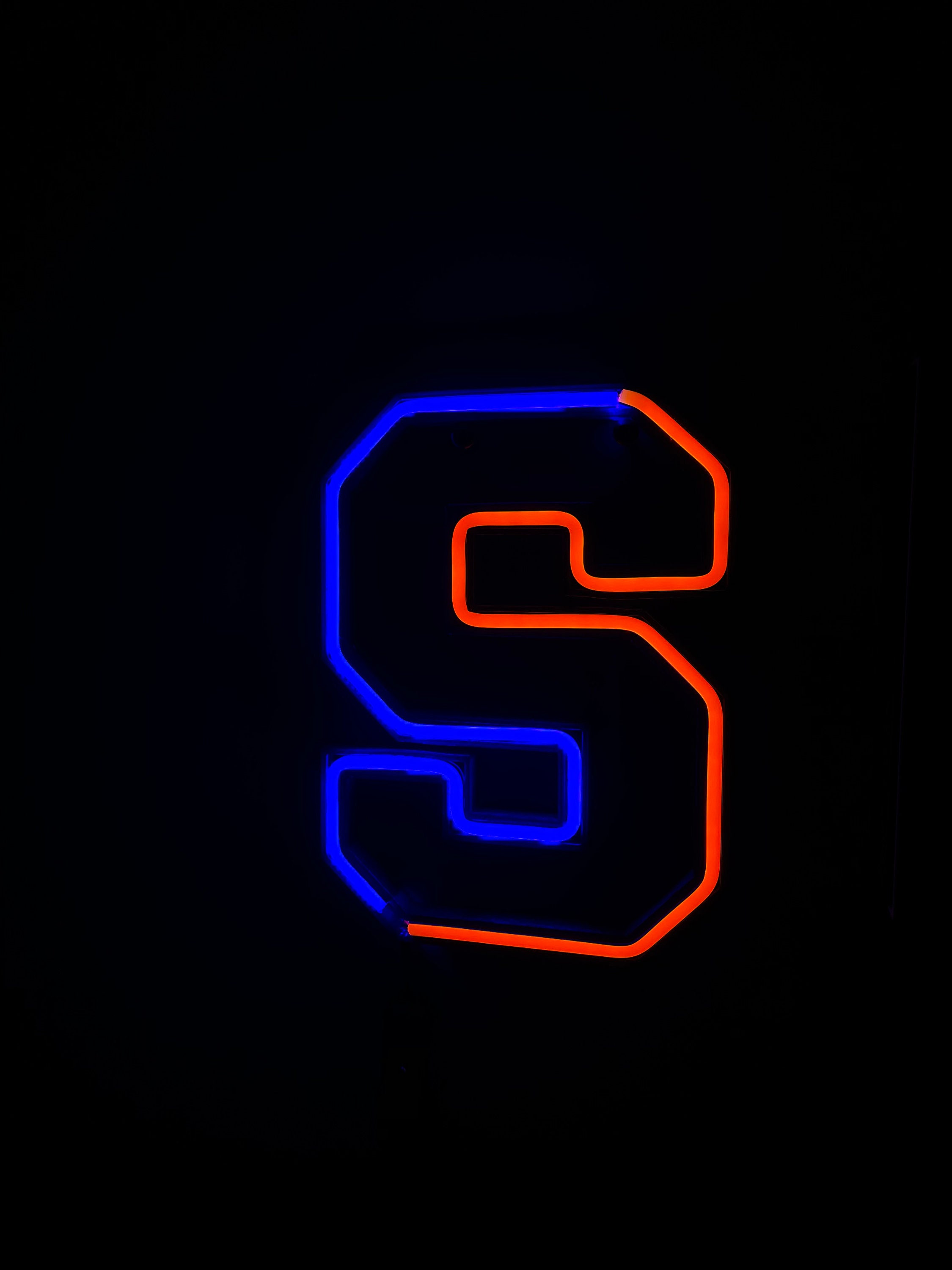 3D Printed Syracuse Neon Sign, Dual Colors Orange and Blue Syracuse ...