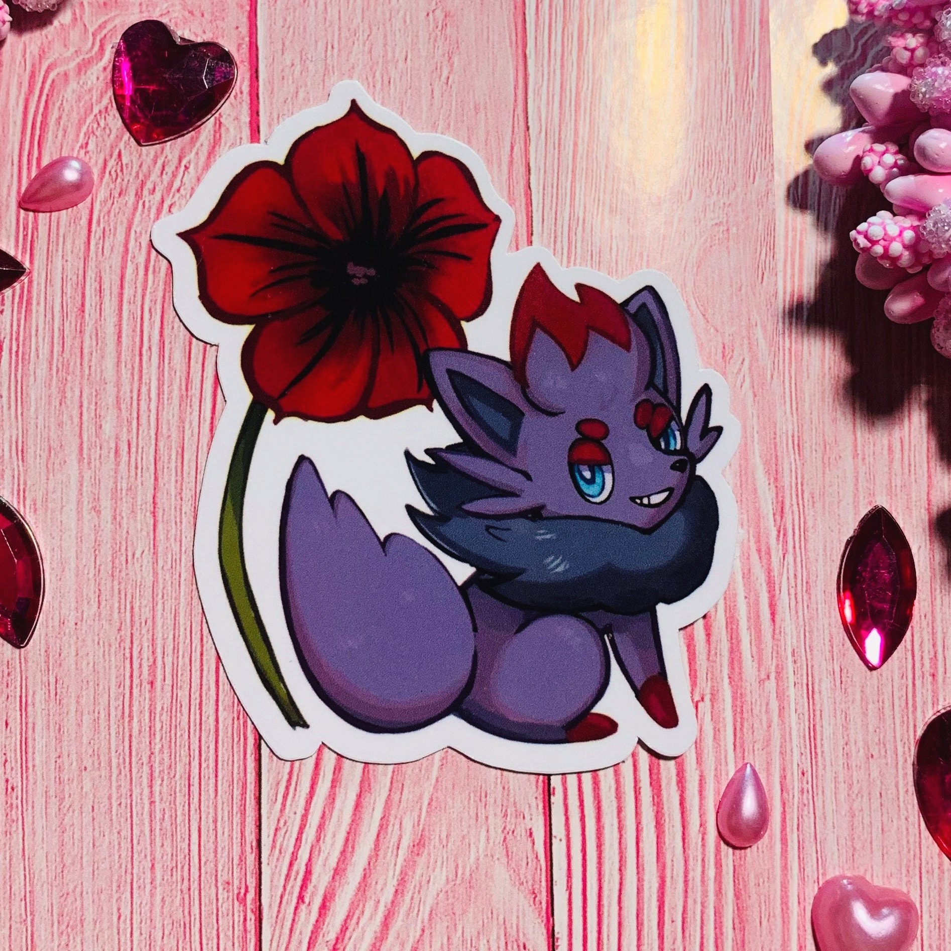 Fox With Flowers Hisuian Zorua Alolan Vulpix and More 2.5 - Etsy