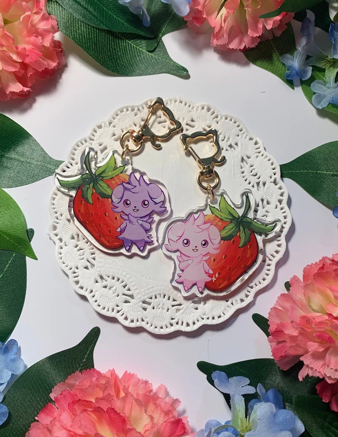 Cats With Fruits Espurr, Sprigatito, Skitty and More 2.5in Glitter ...