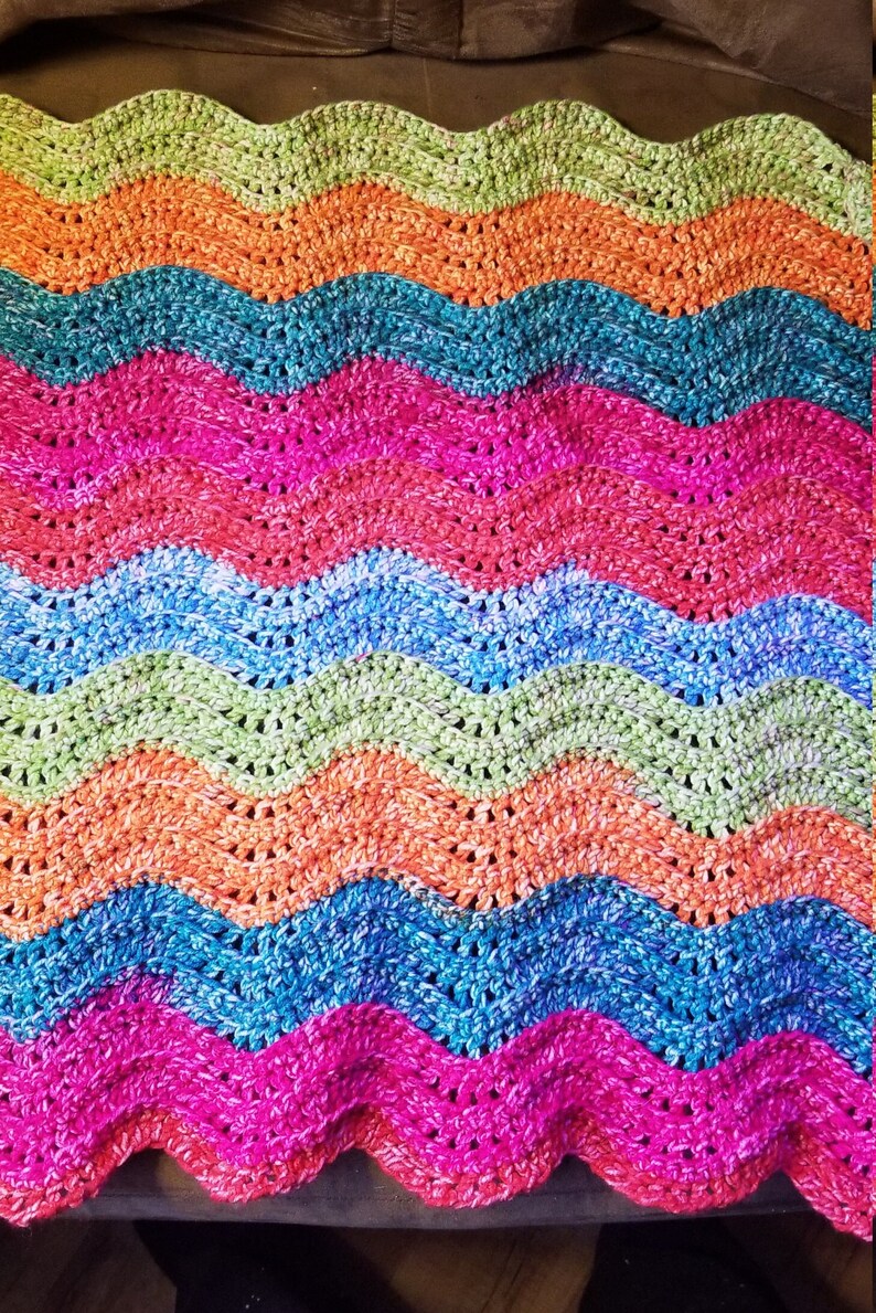 Rainbow Wave Baby Blanket - Etsy