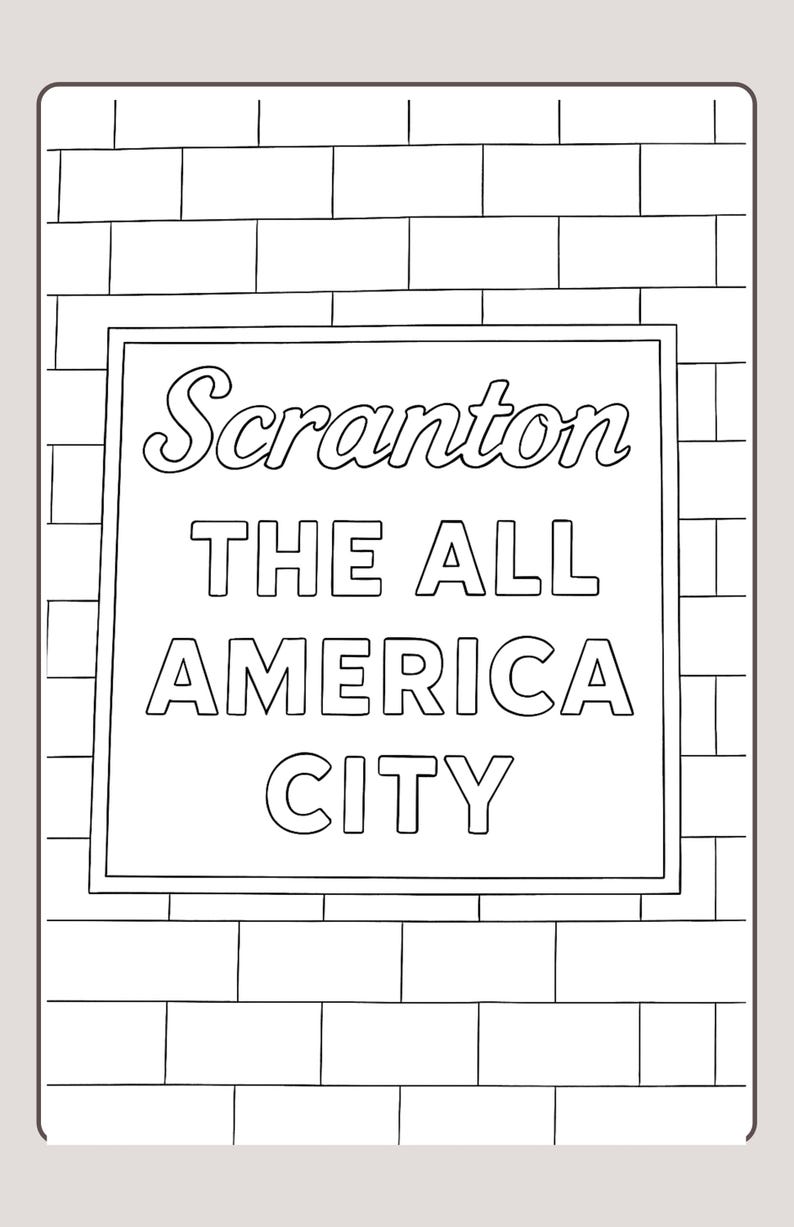 Scranton Coloring Pages, Home of the Office - Etsy
