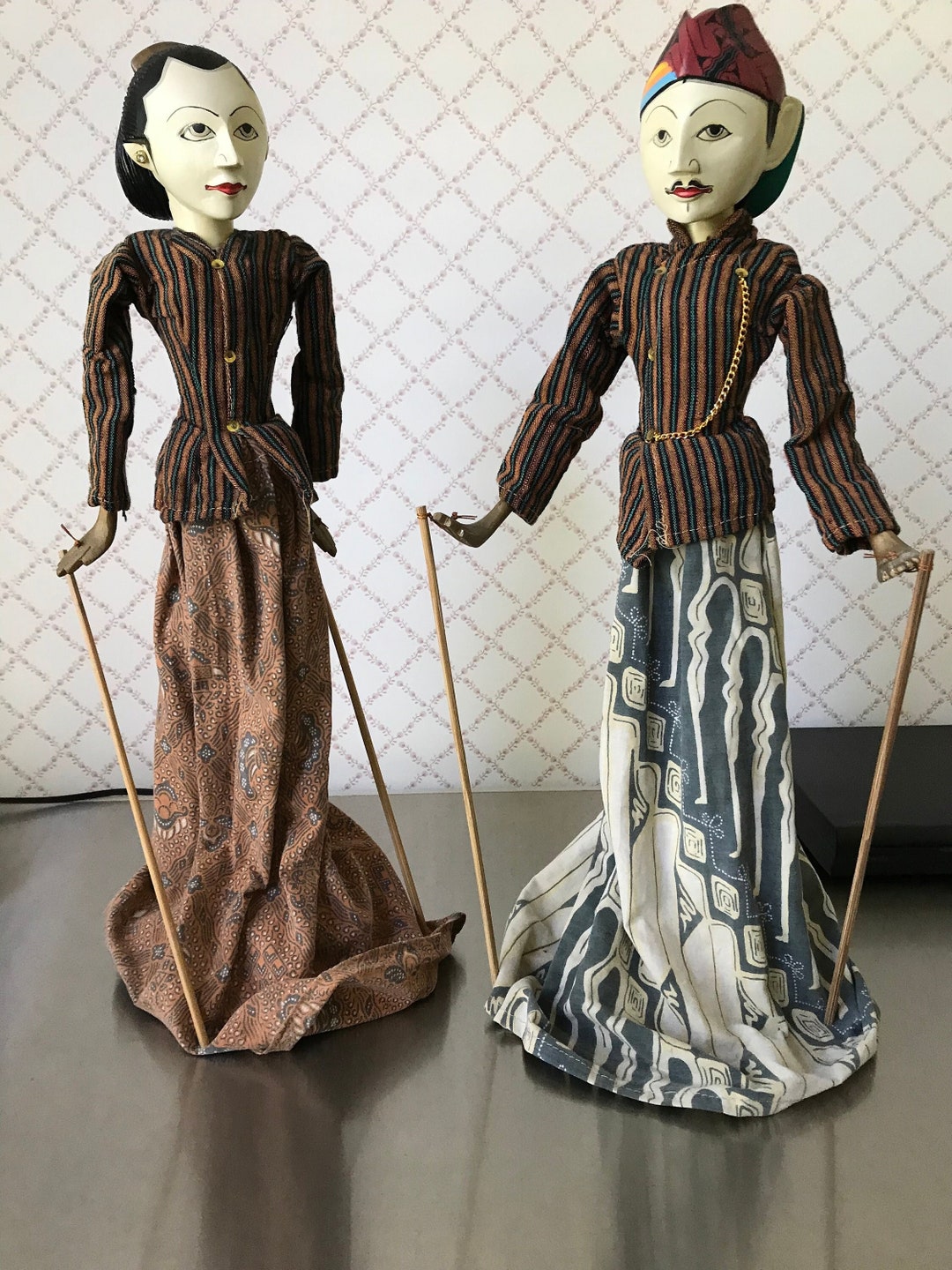 Pair Vintage Indonesian Rod Puppets. - Etsy