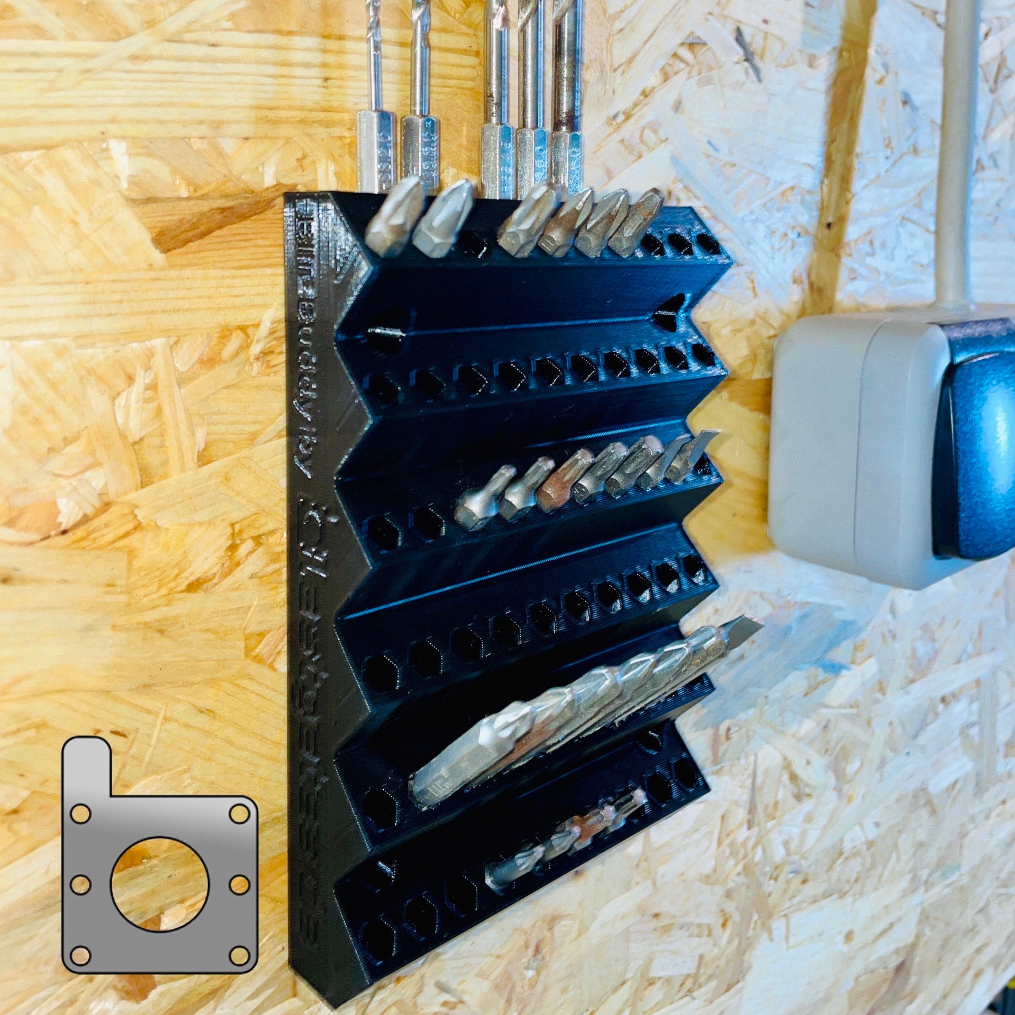 Bit-buddy Bit Wall Mount for up to 70 Bits Workshop Bit Holder Hex. - Etsy