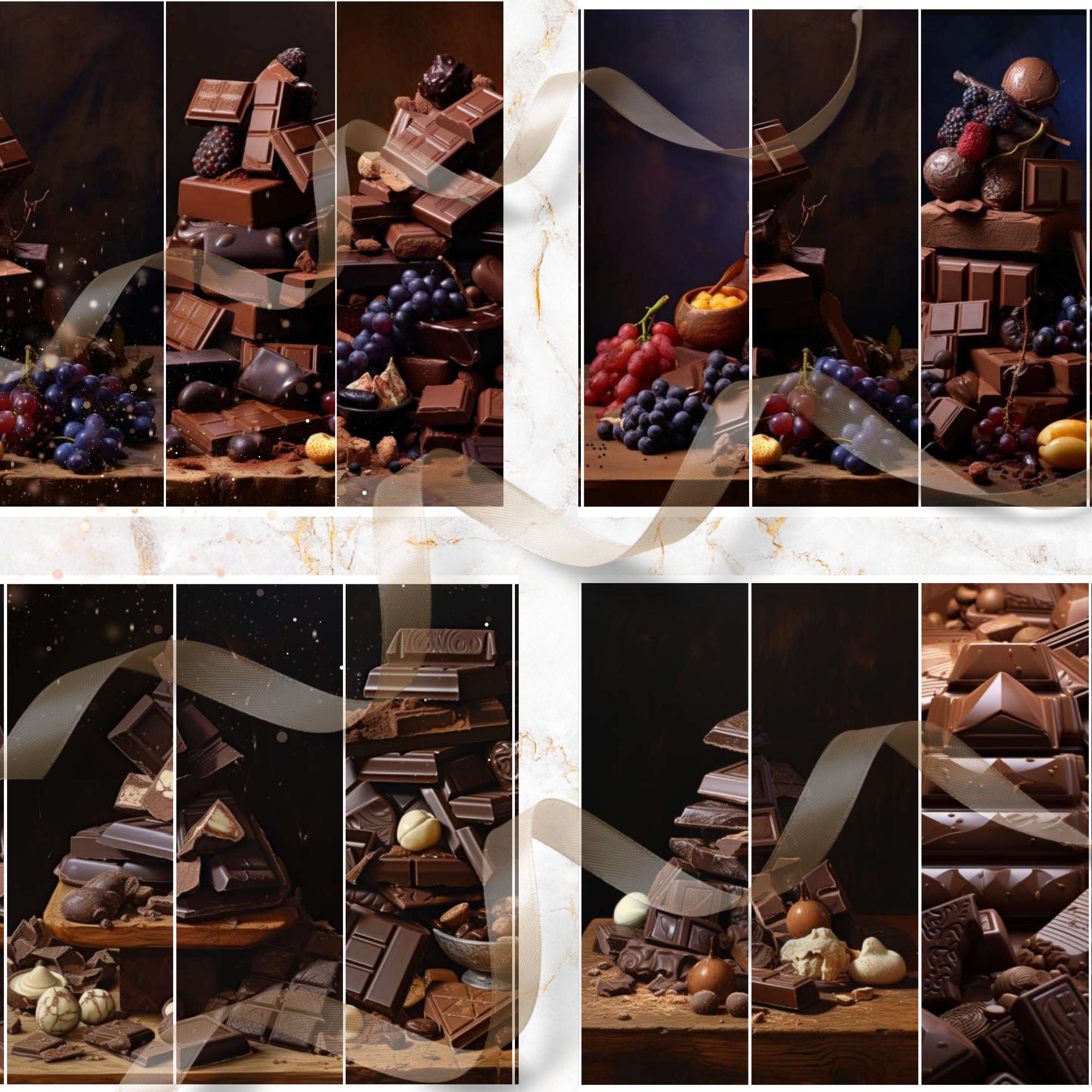 Delicious Chocolate Printable Bookmarks Bundle, Set of 30 JPG/SVG/PDF ...