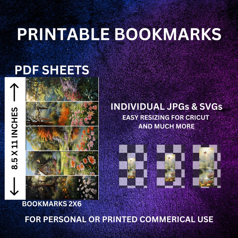 Country Cottage Printable Bookmarks Bundle, Set of 30 JPG/SVG/PDF ...