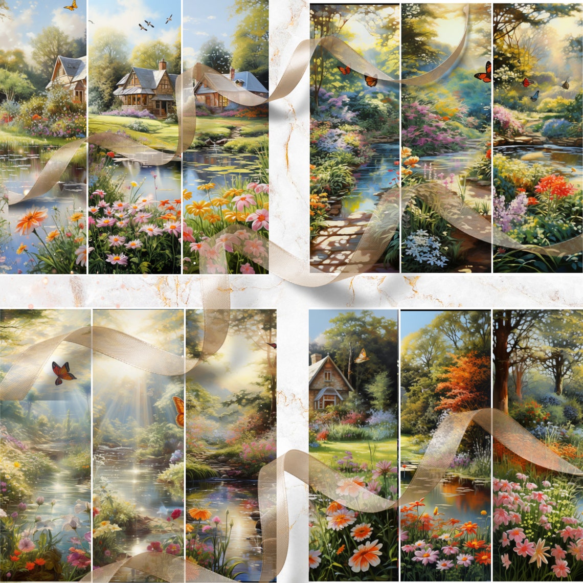 Country Cottage Printable Bookmarks Bundle, Set of 30 JPG/SVG/PDF ...