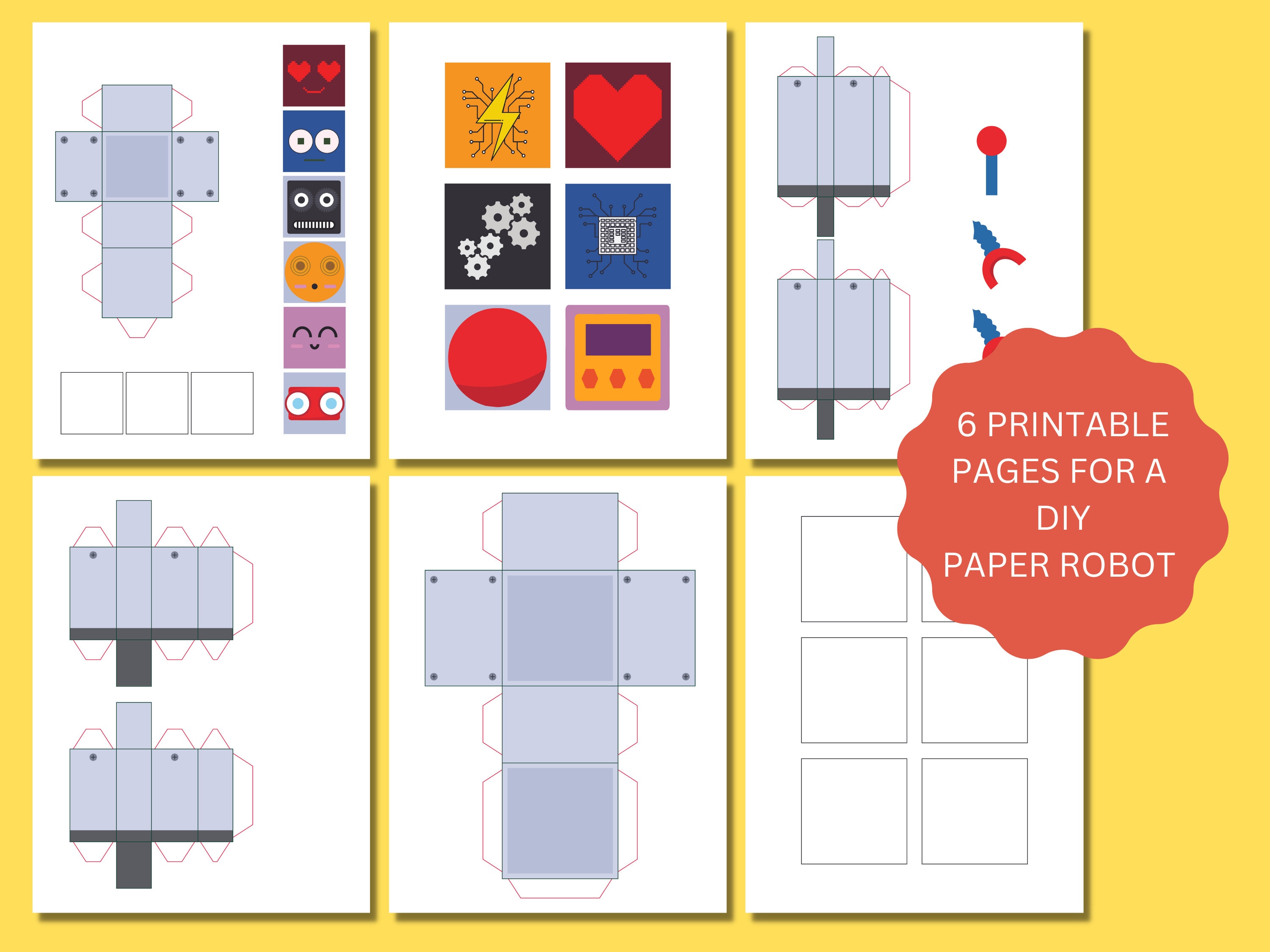Printable DIY Paper Robots, Create Your Own Robot Kids Activity ...