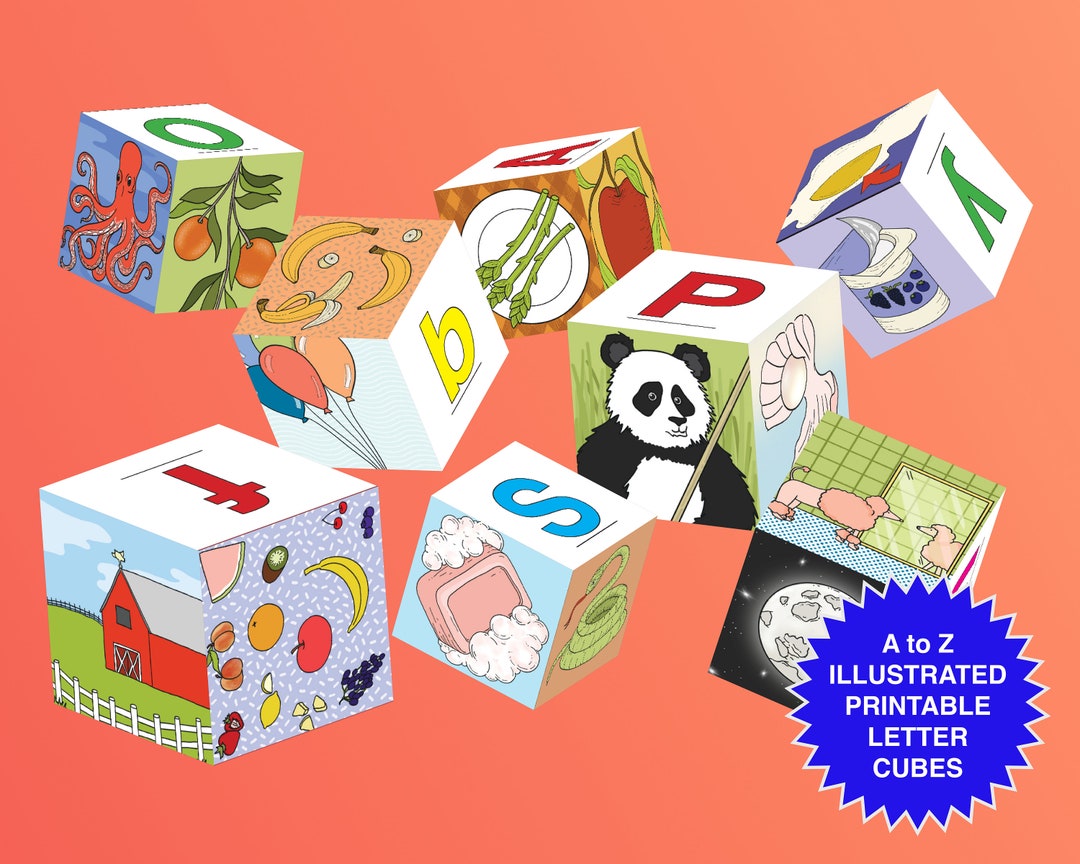 ABC, A to Z! Printable Alphabet Letter Cubes, A-Z Coloured Letters and ...