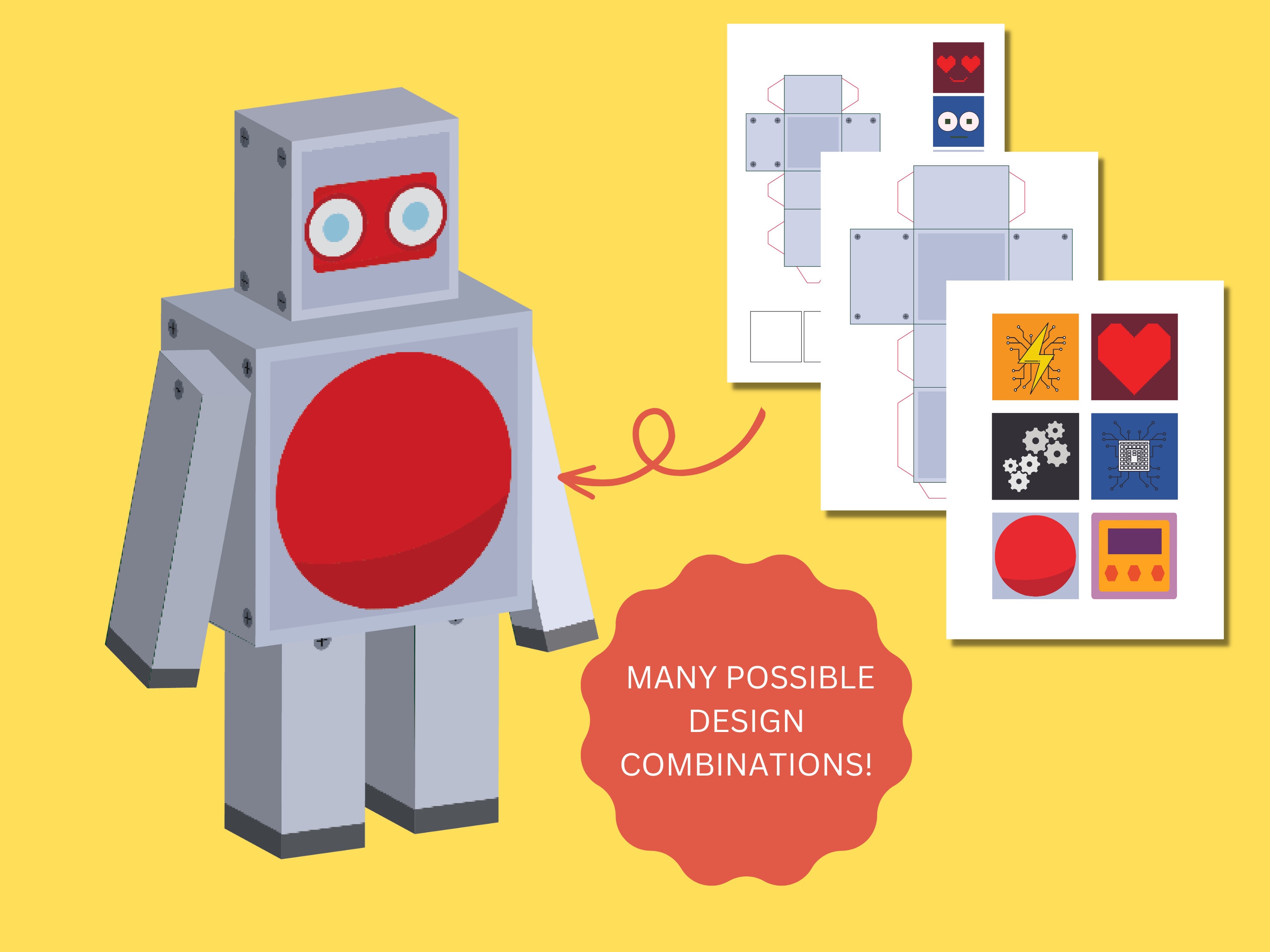 Printable DIY Paper Robots, Create Your Own Robot Kids Activity ...