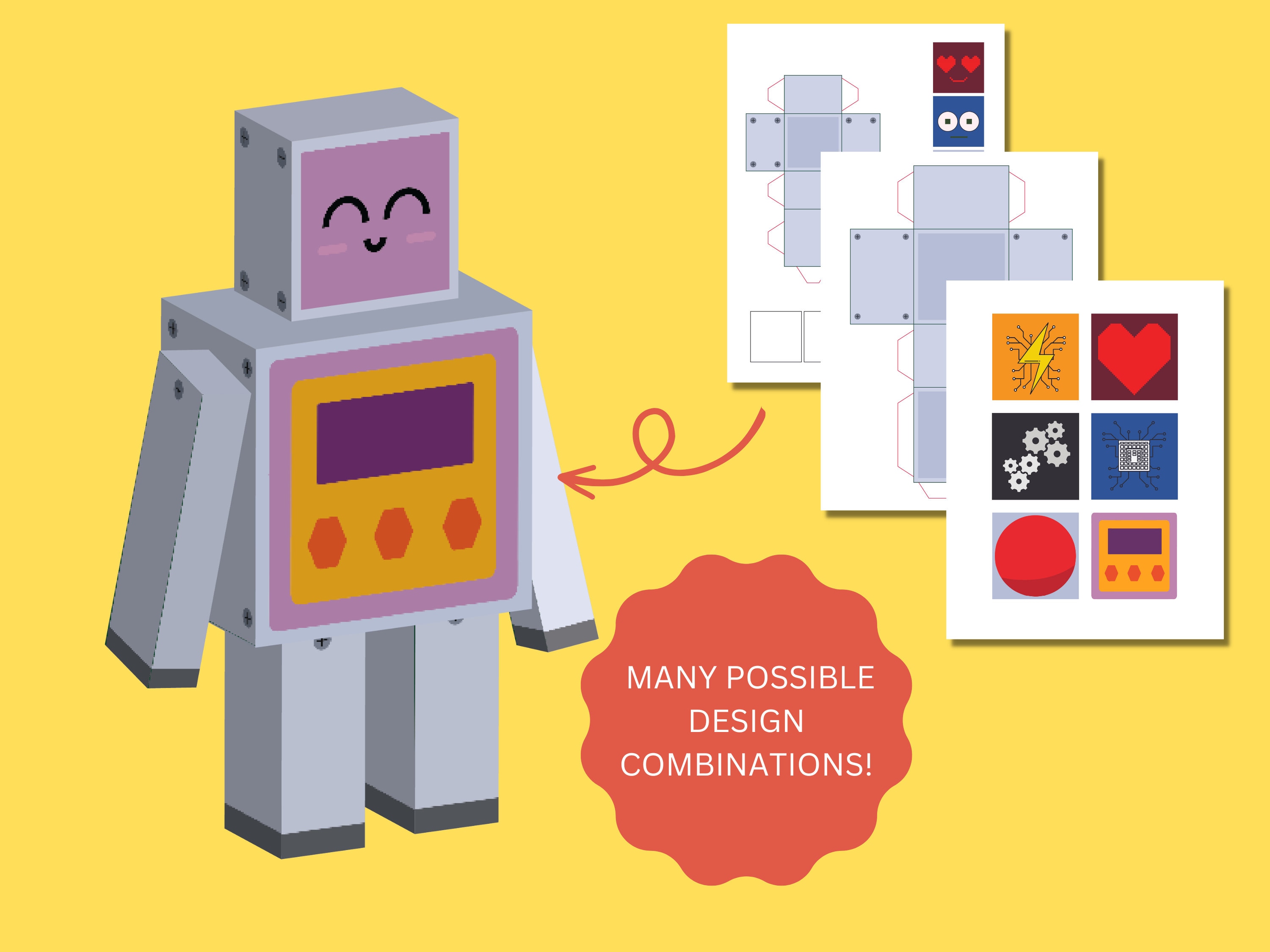 Printable DIY Paper Robots, Create Your Own Robot Kids Activity ...