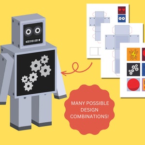 Printable DIY Paper Robots, Create Your Own Robot Kids Activity ...