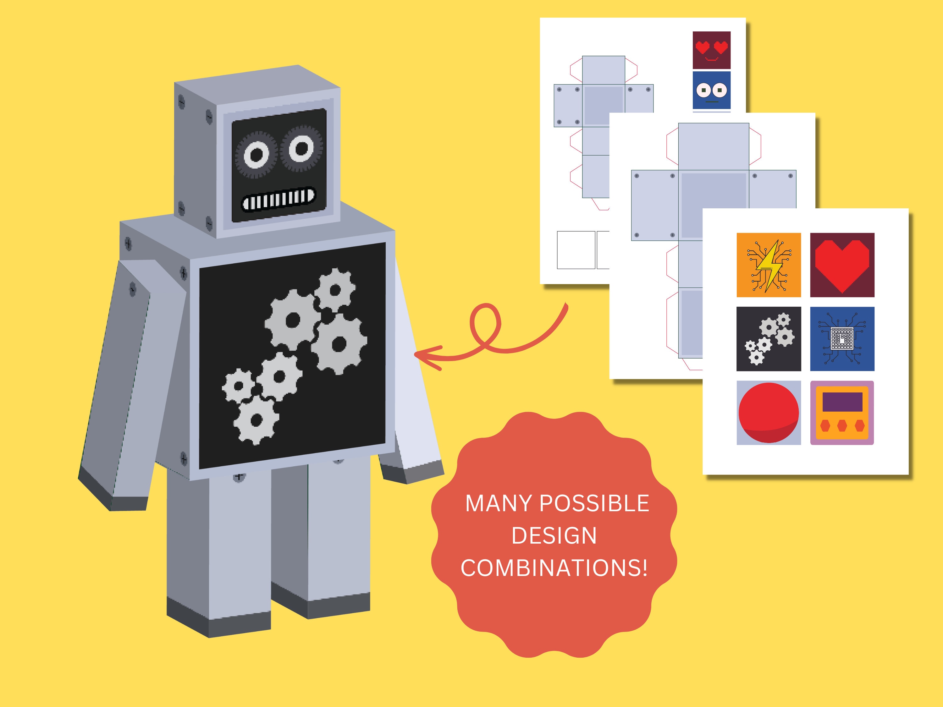 Printable DIY Paper Robots, Create Your Own Robot Kids Activity ...