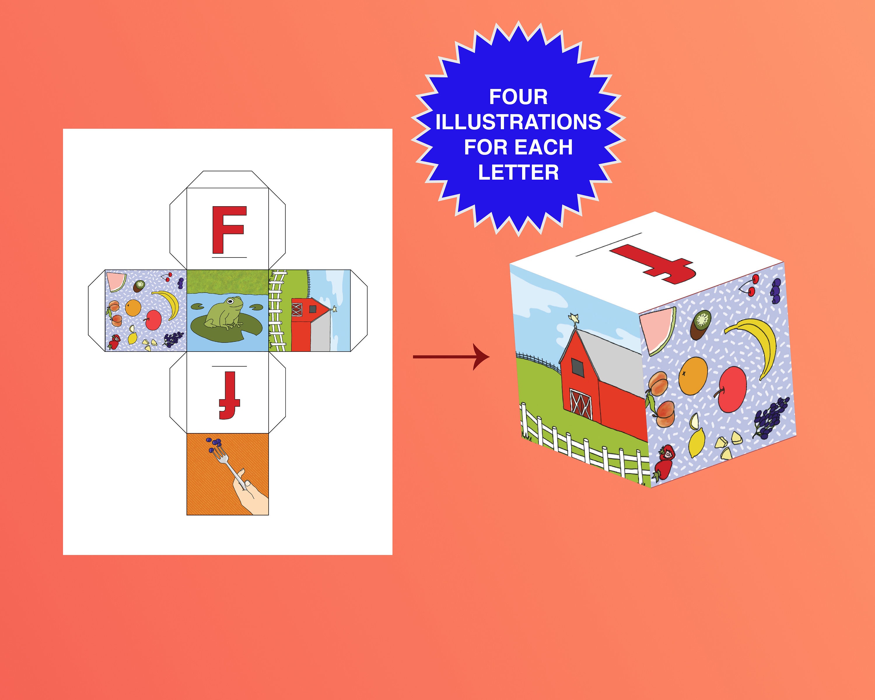 ABC, A to Z! Printable Alphabet Letter Cubes, A-Z Coloured Letters and ...