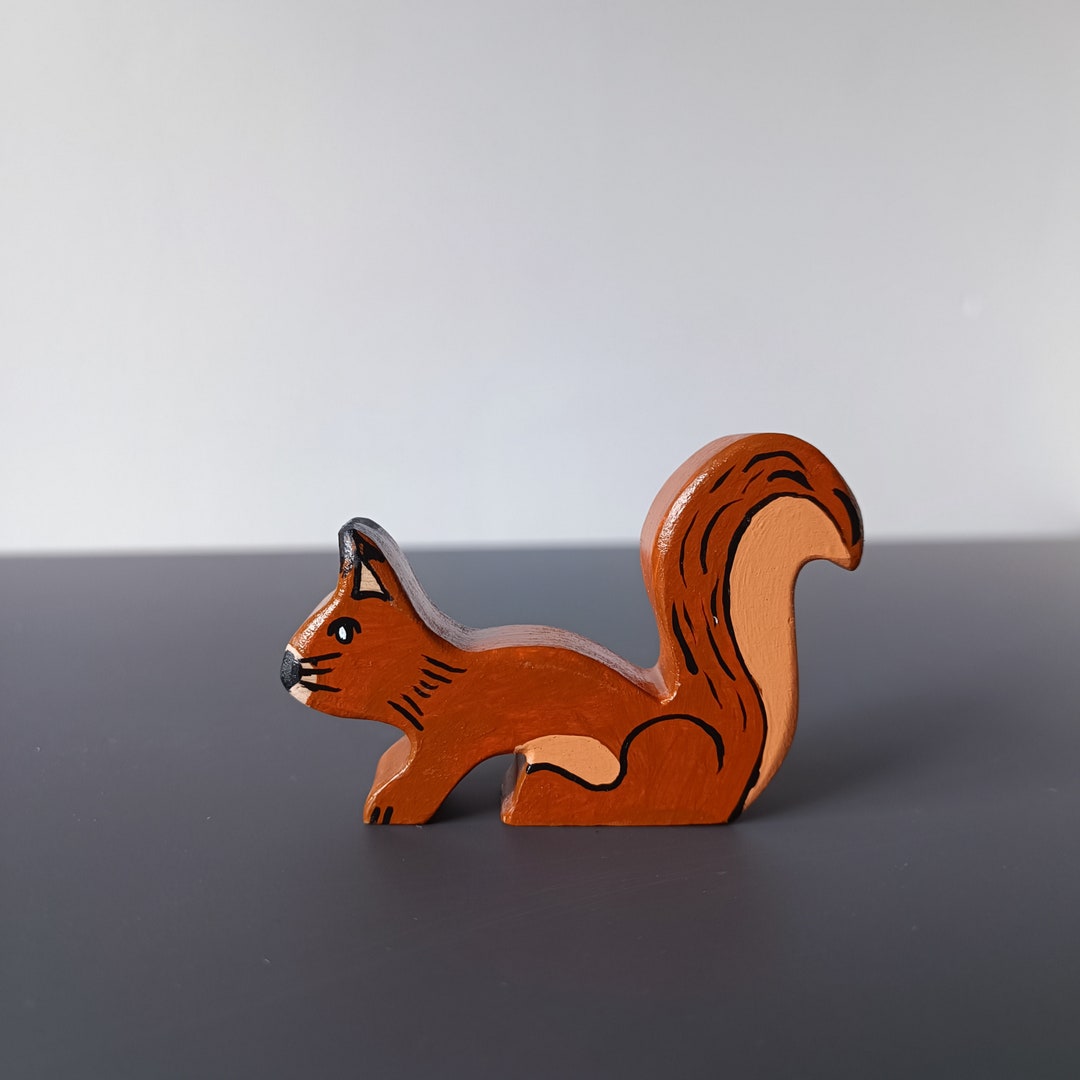 Wooden Toy Squirrel , Woodland Animals Figure ,forest Animals Toys Set ...