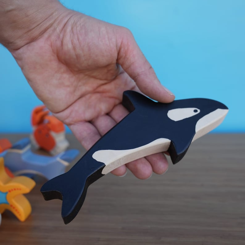 Wooden Figure Orca Whale Wooden Animals Toys Marine Animals - Etsy
