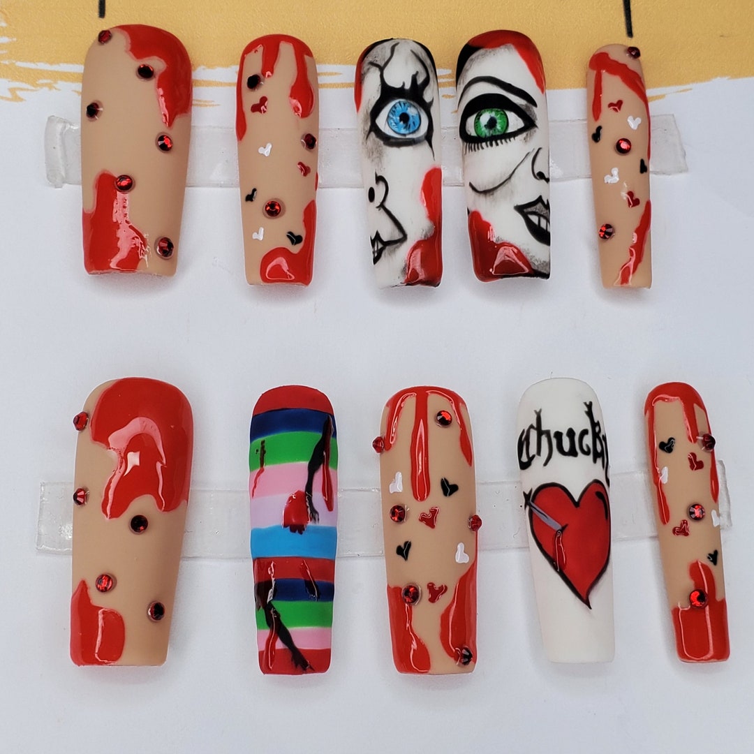 V-day Chucky Nails - Etsy