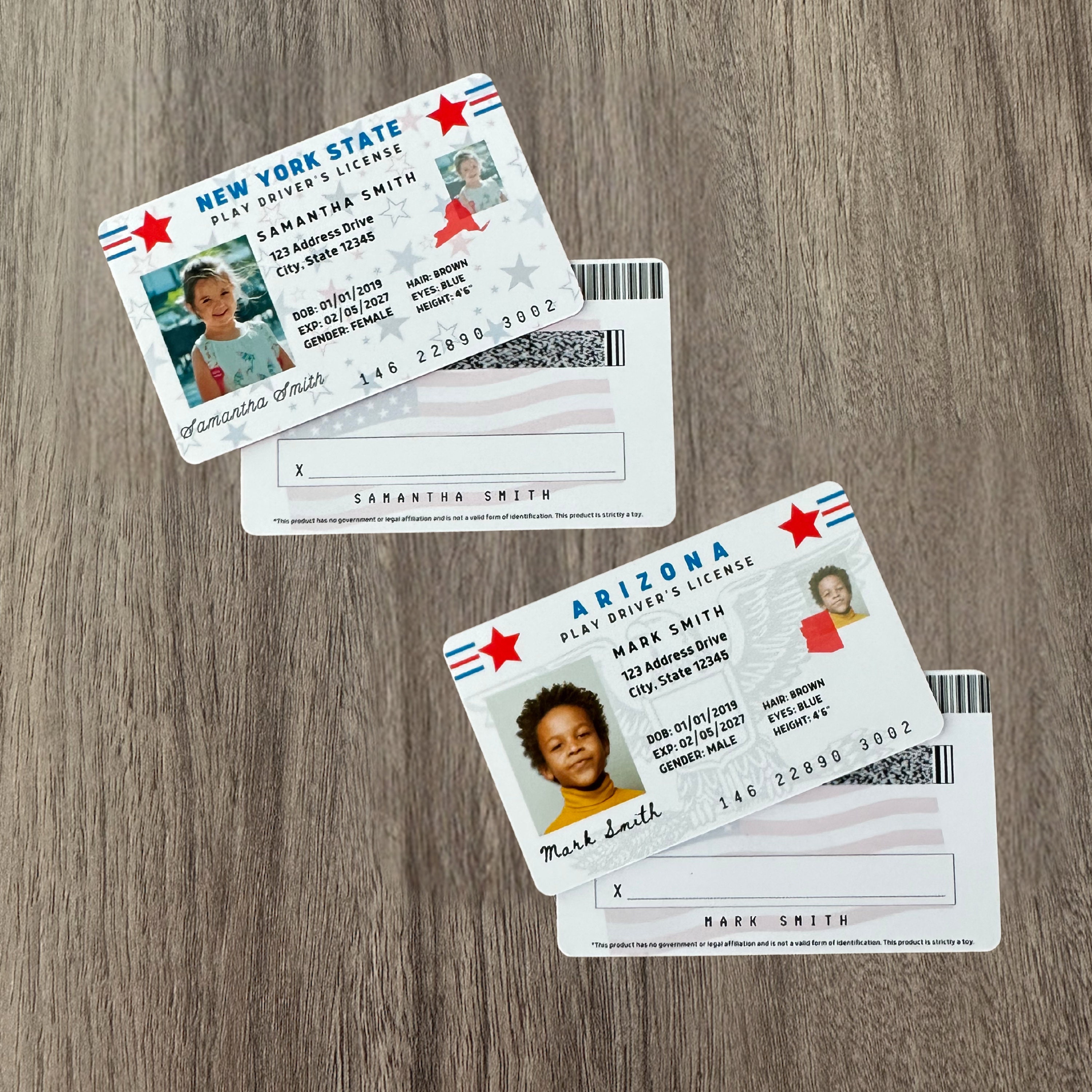 Custom Kids Driver's License, Fully Customizable Play ID Card - Etsy