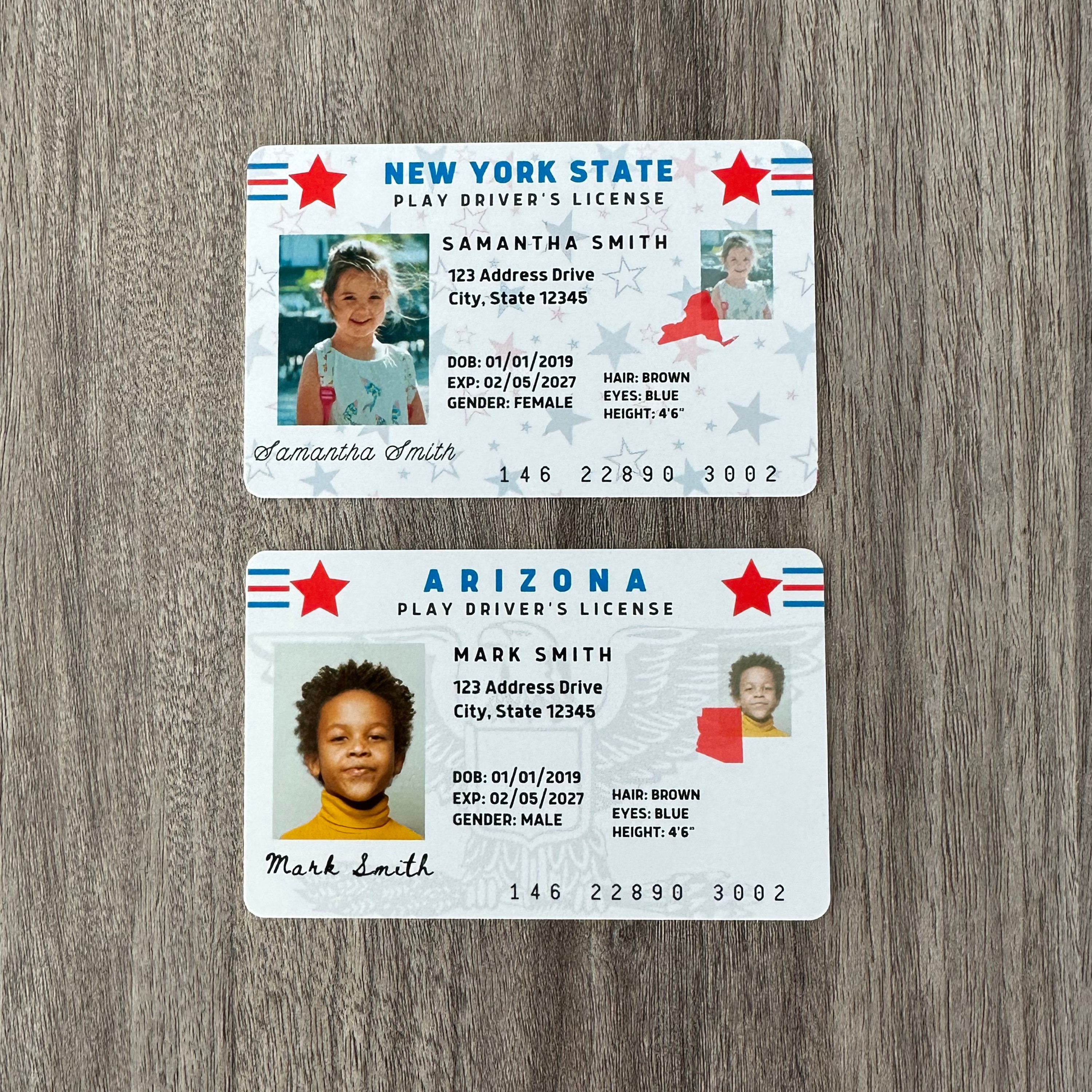 Custom Kids Driver's License, Fully Customizable Play ID Card - Etsy