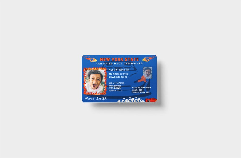 Custom Play Race Car Driver's License | Kids Toy Pretend Race Car ...
