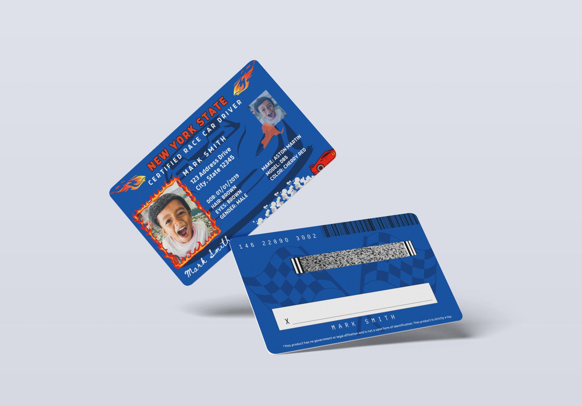 Custom Play Race Car Driver's License | Kids Toy Pretend Race Car ...