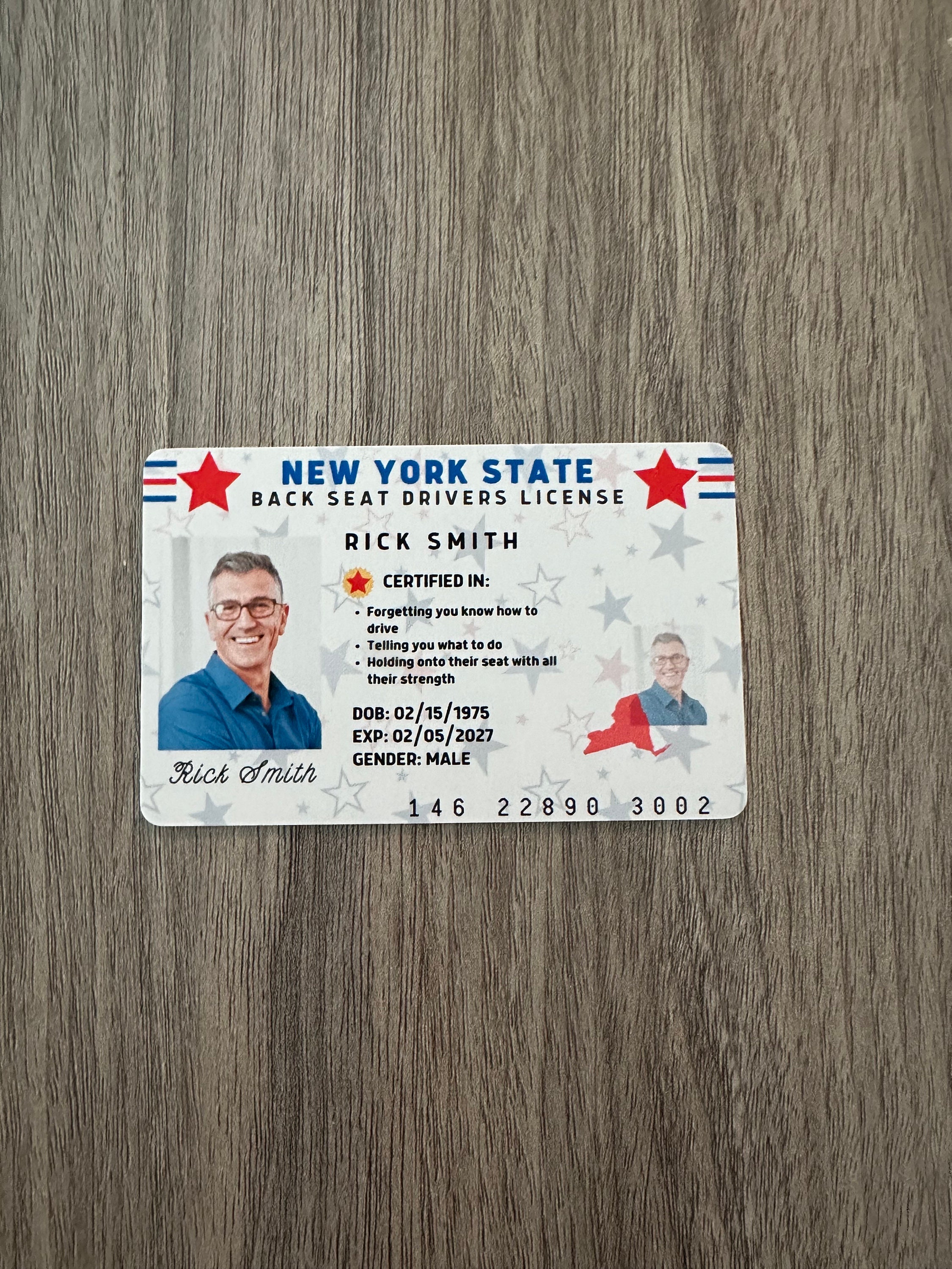 Spoof Back Seat Driver's License Gift Fully Customizable - Etsy