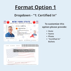 Spoof Back Seat Driver's License Gift - Fully Customizable - Etsy