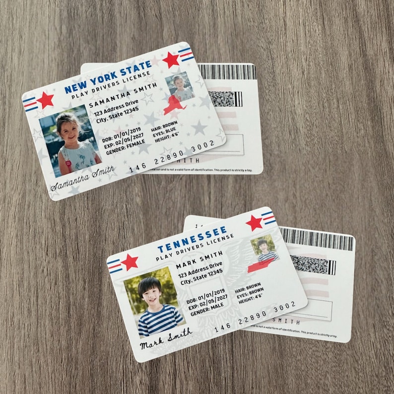 Custom Kids Drivers License, Fully Customizable Play ID Card - Etsy
