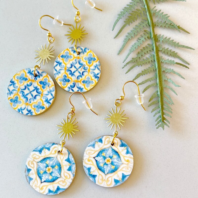 Tile Earrings - Etsy