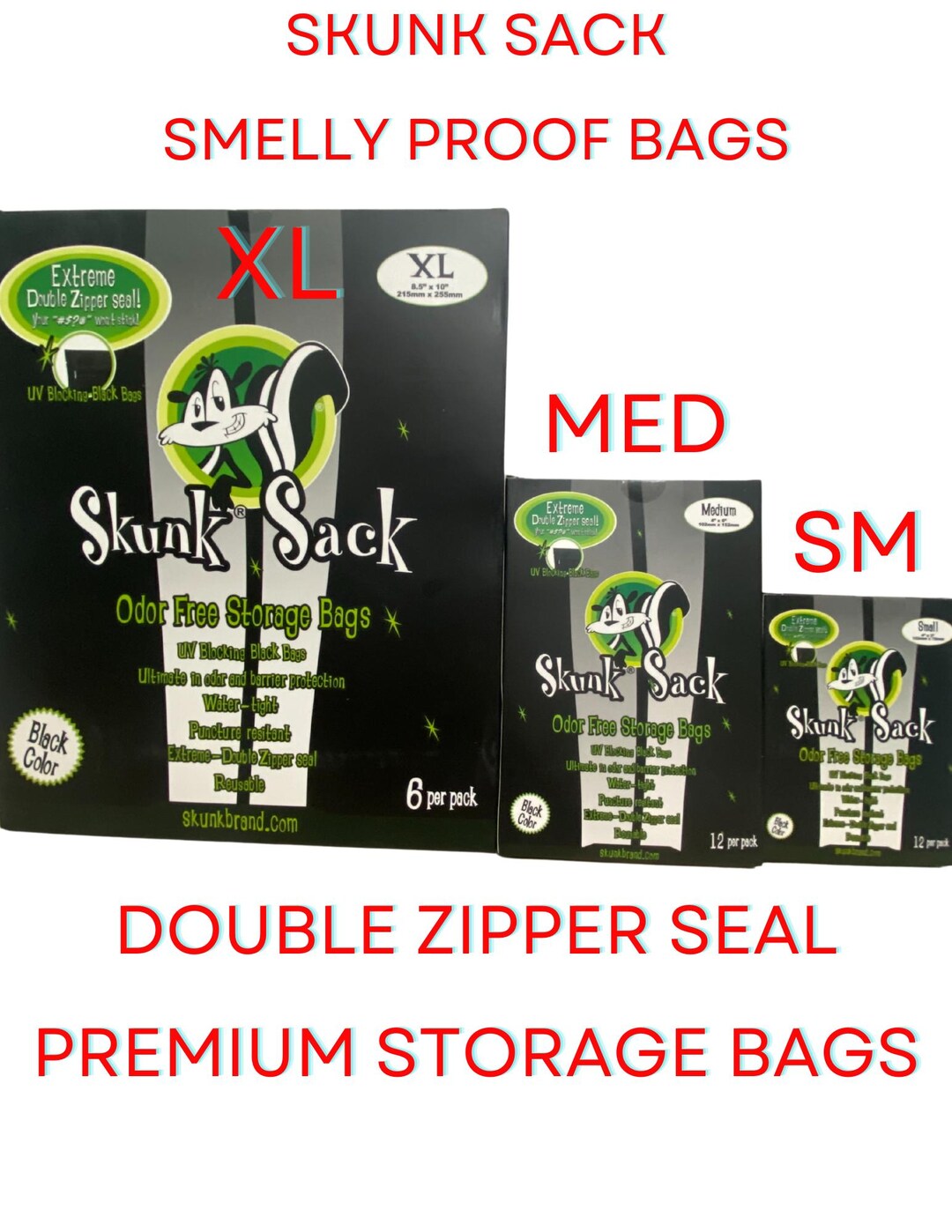 Skunk Brand Double Zipper Storage Bags / Premium Smell Proof - Etsy