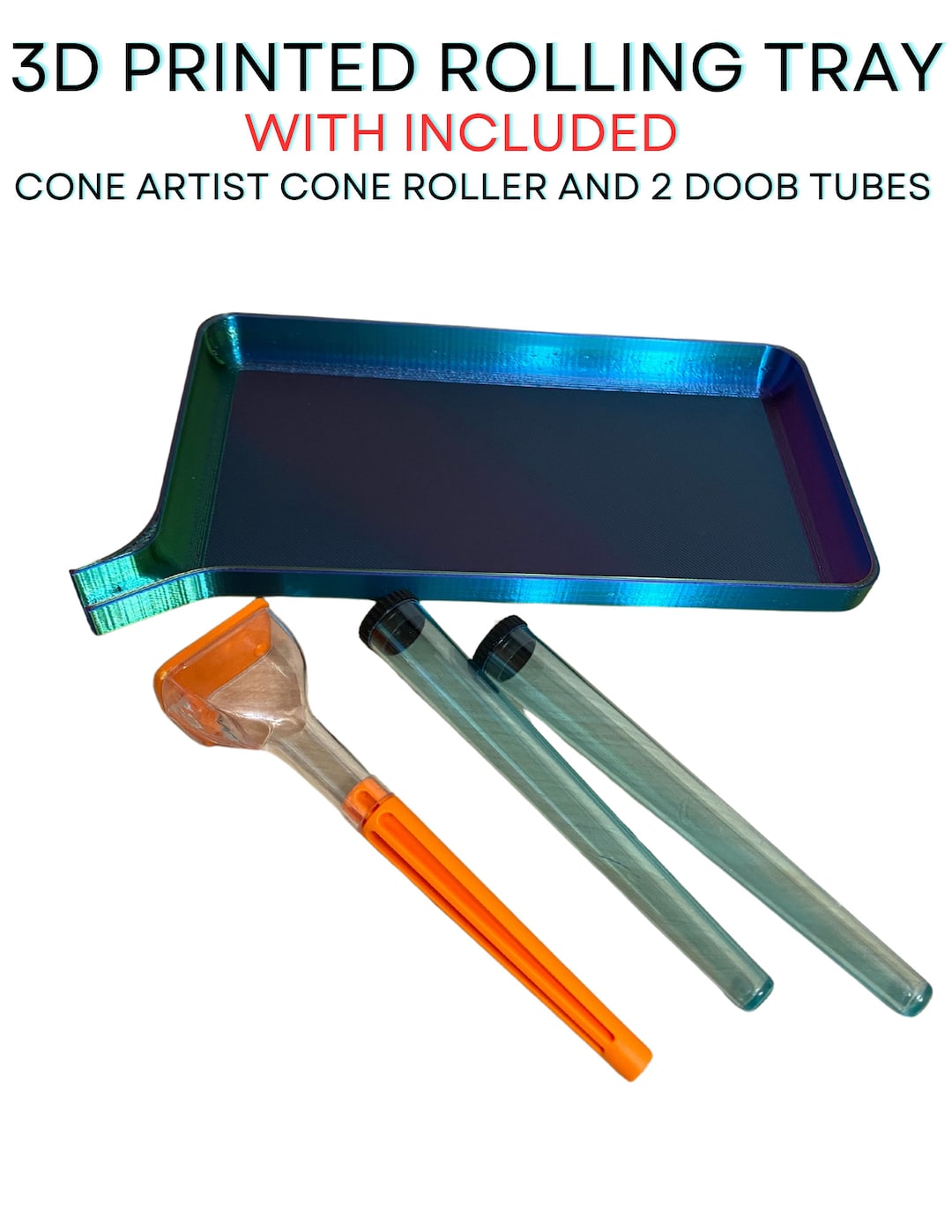 3D Printed Rolling Tray/with Cone Roller and Doob Tubes - Etsy