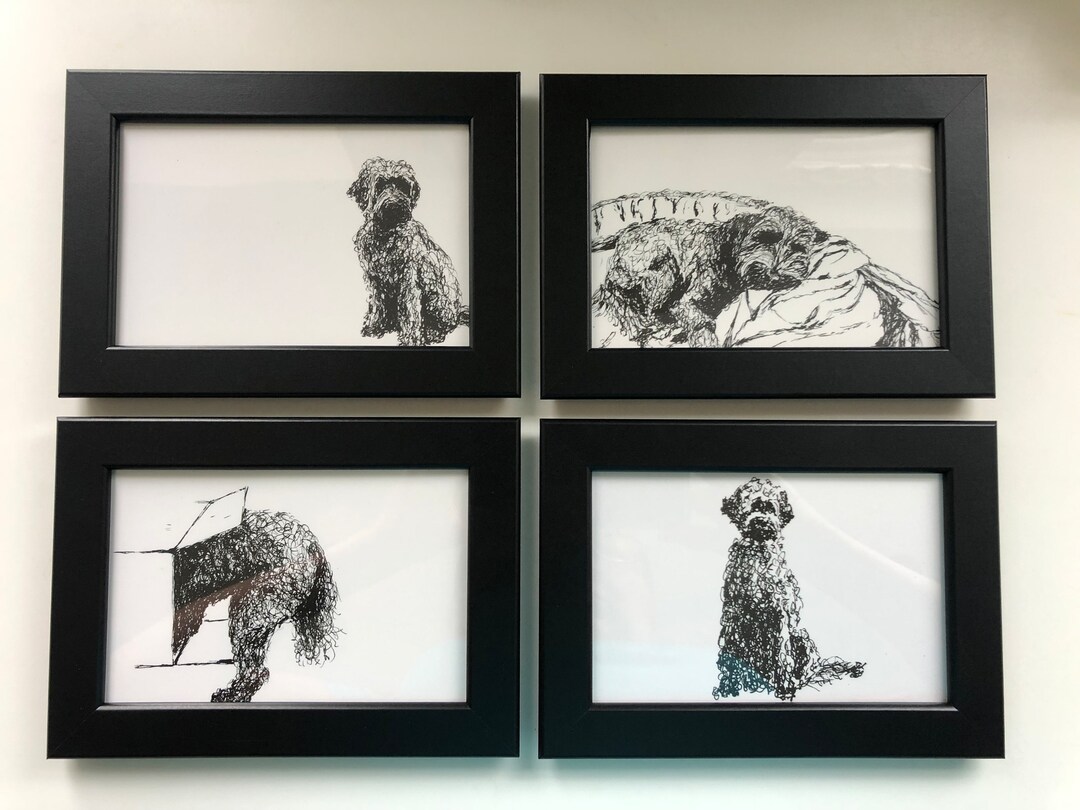 Hand Drawn Dog Postcards (pack of 4 Designs) - Set No 4 - Etsy