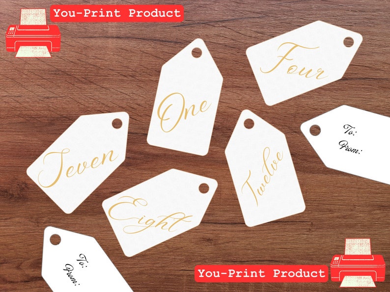 PRINTABLE Numbered Gift Tags for the 12 Days of Christmas 8 - Etsy ...