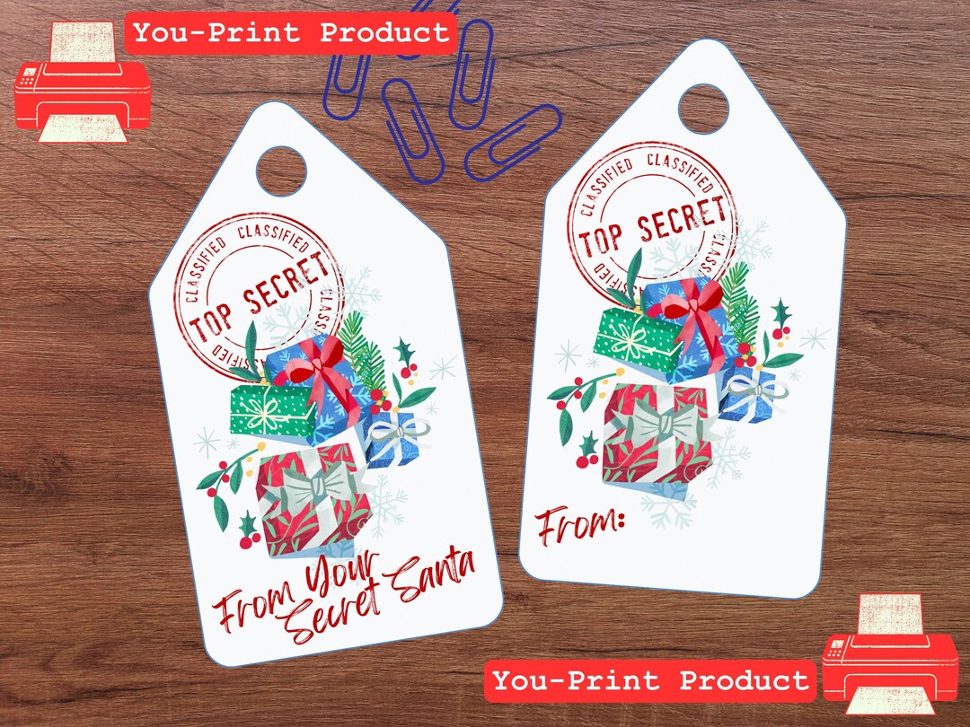 Secret Santa Gift Tags JUMBO SIZE Funny White Elephant - Etsy