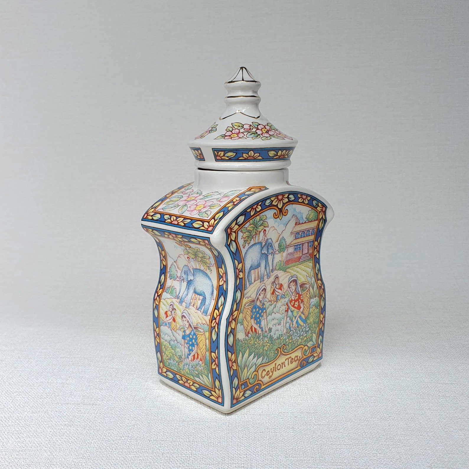 Vintage Tea Caddy Ceylon Tea by Sadler, World of Tea Collection Series ...