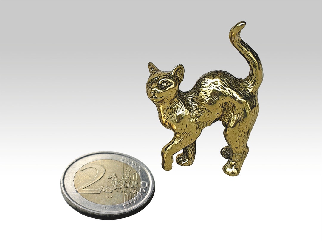 Small Bronze Cat Figurine, Bronze Cat Miniature, Home Decor, Cat Lovers ...