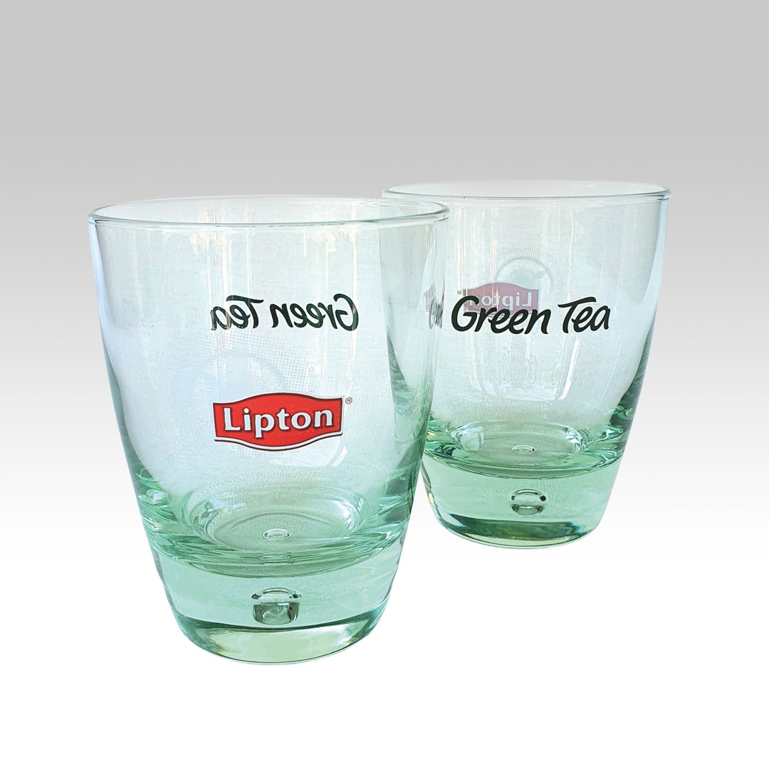 Set of 2 Glasses for Lipton Green Tea, Light Green Color - Etsy