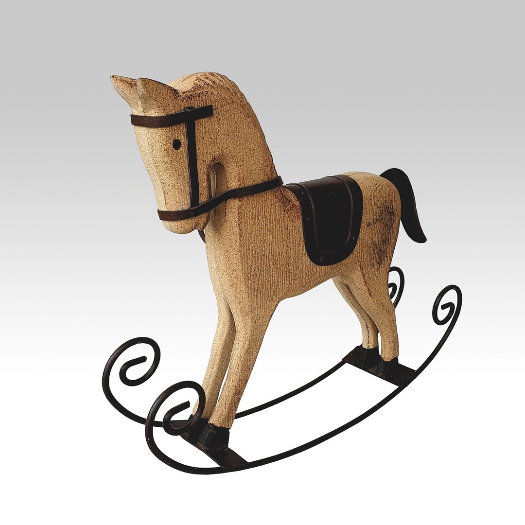 Vintage Decorative Rocking Horse, Decorative Wooden Horse, Country ...
