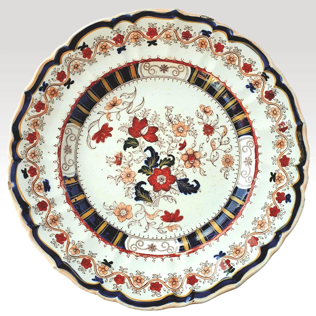 Large Antique Mason's Ironstone Plate, Imari Style, Year Manufactured ...