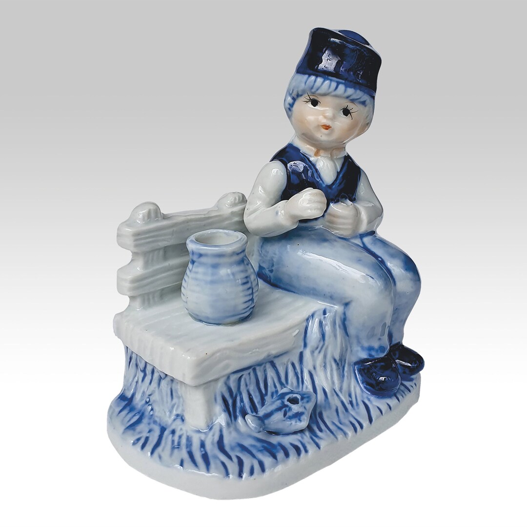 Vintage Delft Blue Figures, Dutch Boy, Delfts Blauw Hand Painted ...