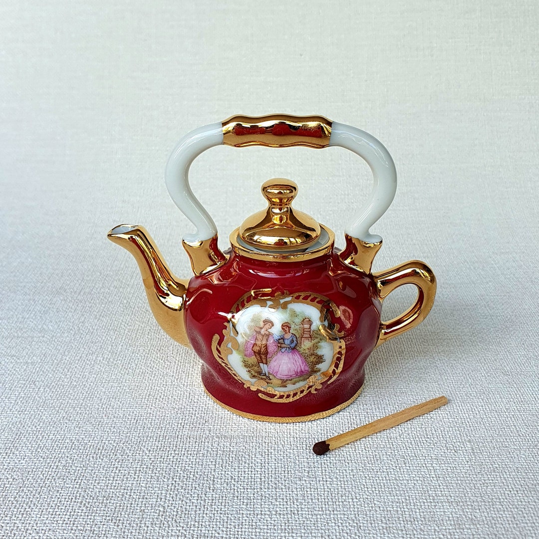 Limoges Fragonard, Porcelain Miniature Kettle, Vintage Porcelain Mini ...