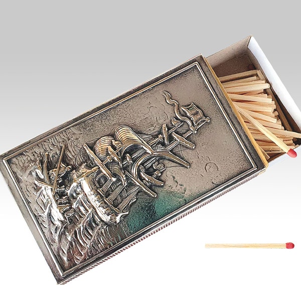 Antique Silver Match Holder - Etsy