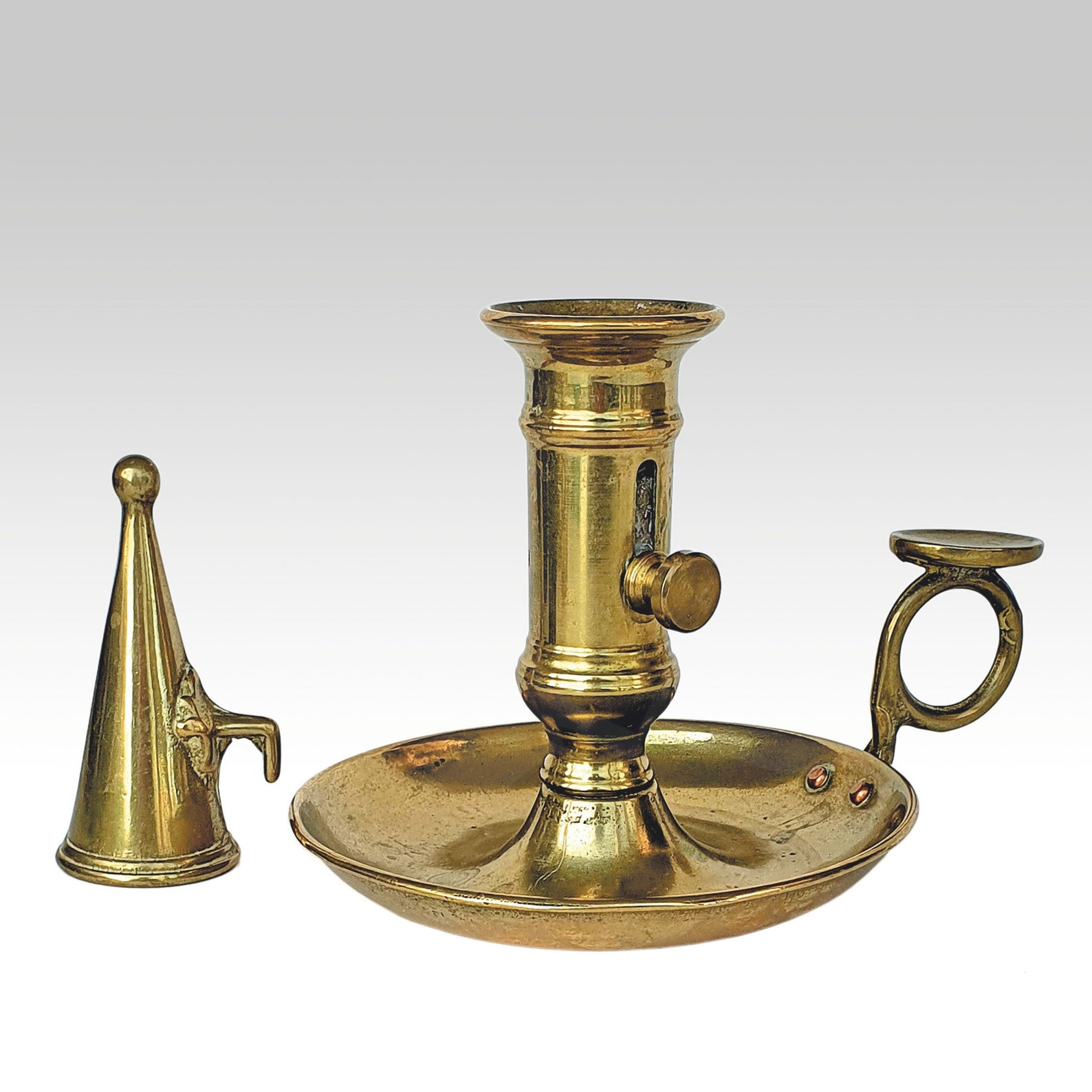 Vintage Brass Push up Chamberstick Candle Holder With Dip Tray and a ...