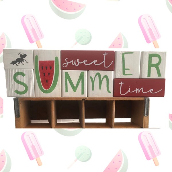 Wood Blocks Summer - Etsy