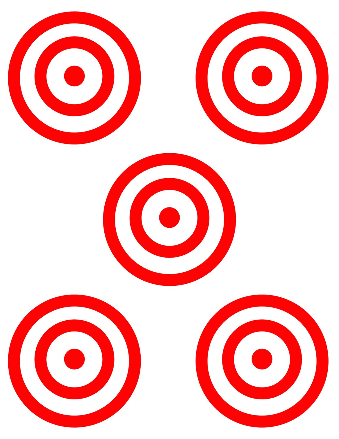Colorful Bullseye Target Set - 10 Printable Targets for Fun & Games ...