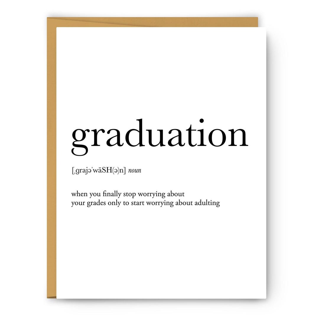 Graduation Definition Card Funny Grad Greeting Card - Etsy