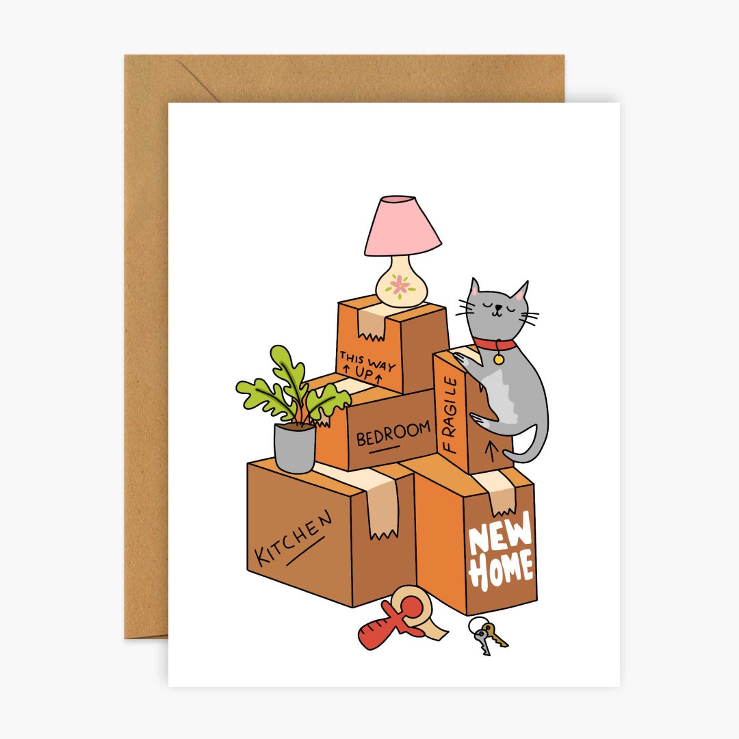New Home - Stack of Boxes - Congratulations Card - Etsy